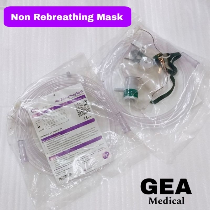 Jual Oxygen Mask Non Rebreathing Adult GEA medical | MASKER OKSIGEN ...