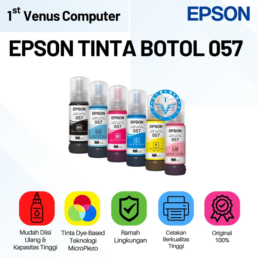 Jual Tinta Epson 057 Original BCMCLMLC Printer LB8050 LB18050 | Shopee ...