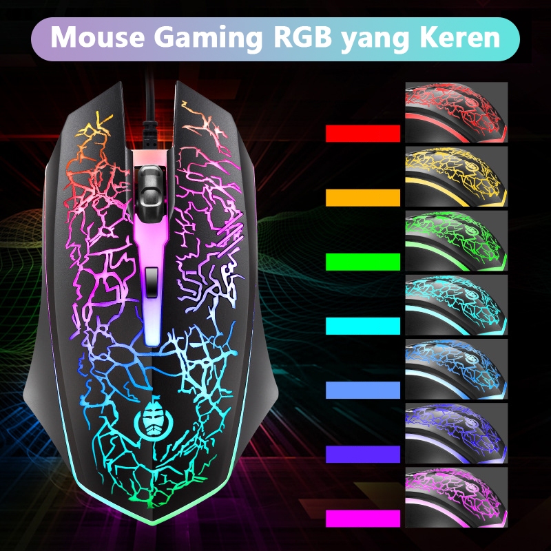 Jual Mouse Gaming Kabel dengan 7 Lampu RGB, Pola Petir, DPI yang Dapat ...