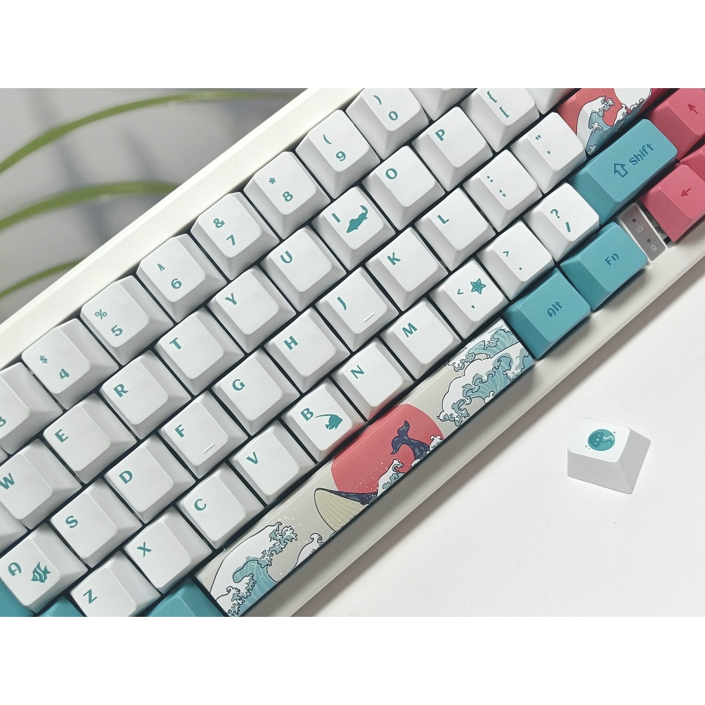 Jual Nekomech Japanese Keycaps Japanese Sea Waves - PBT Dyesub OEM ...