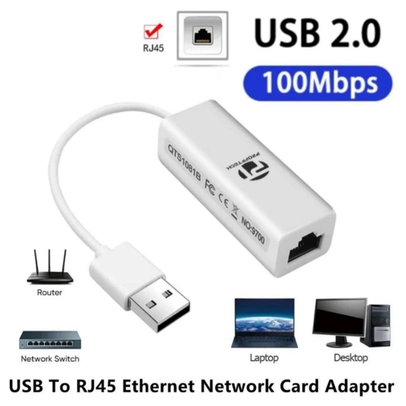 Jual Converter USB 2.0 to LAN RJ45 Network Adapter mini Profftech ...