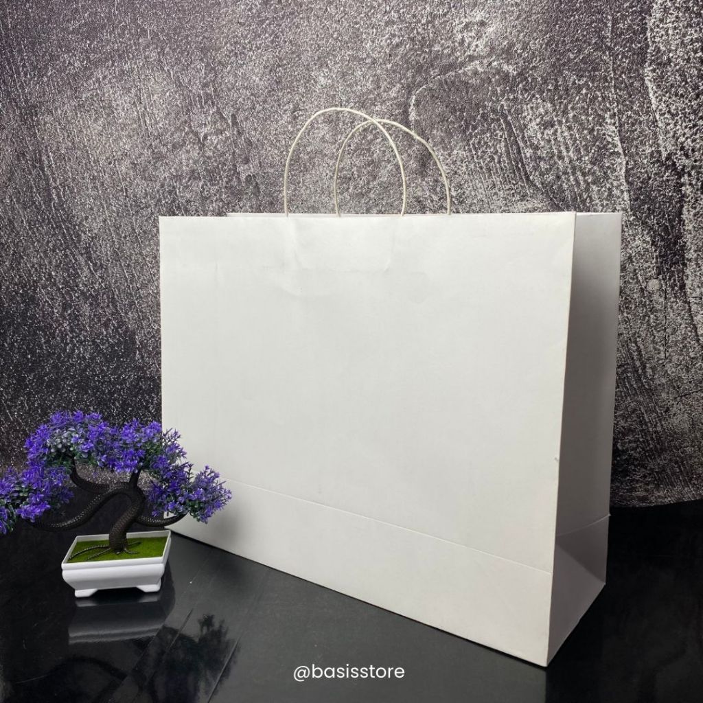 Jual Paper Bag Jumbo Putih Polos 50 x 39 x 17 cm Paper Bag Tas Keren ...