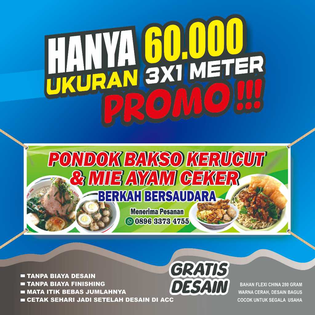 Jual CETAK BANNER HARGA PROMO GRATIS DESAIN BAHAN FLEXY AWET DAN KUAT ...