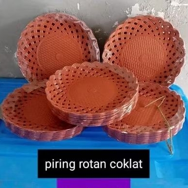 Jual 12PCS!!! PIRING PLASTIK ROTAN WK ( HARGA LUSINAN ) Piring Rotan Plastik Tebal / Piring ...