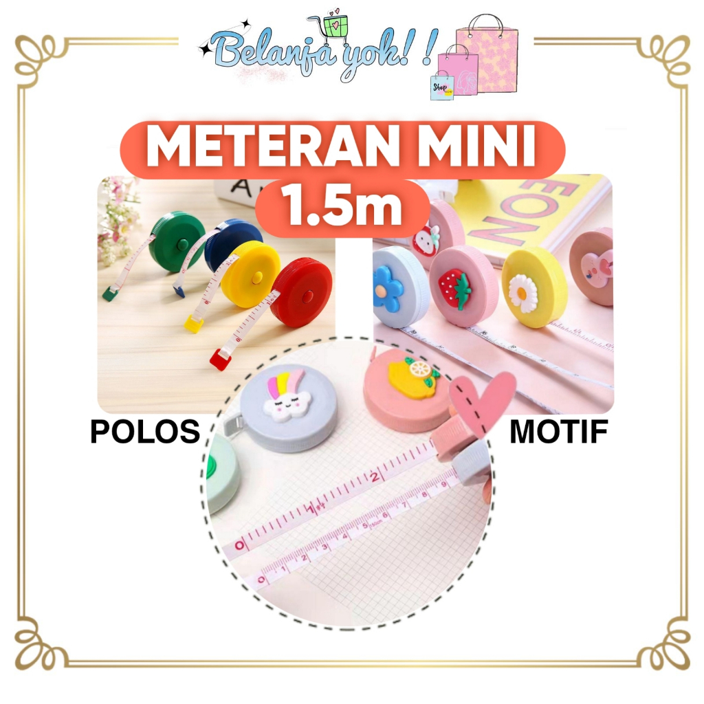 Jual BY67 Meteran Gulung Putar mini 150cm Pengukur Badan Lingkar Perut ...