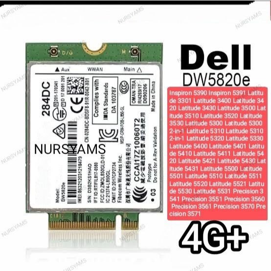 Jual Modul Modem Wwan Card DW5820E Laptop Dell Latitude Inspiron ...