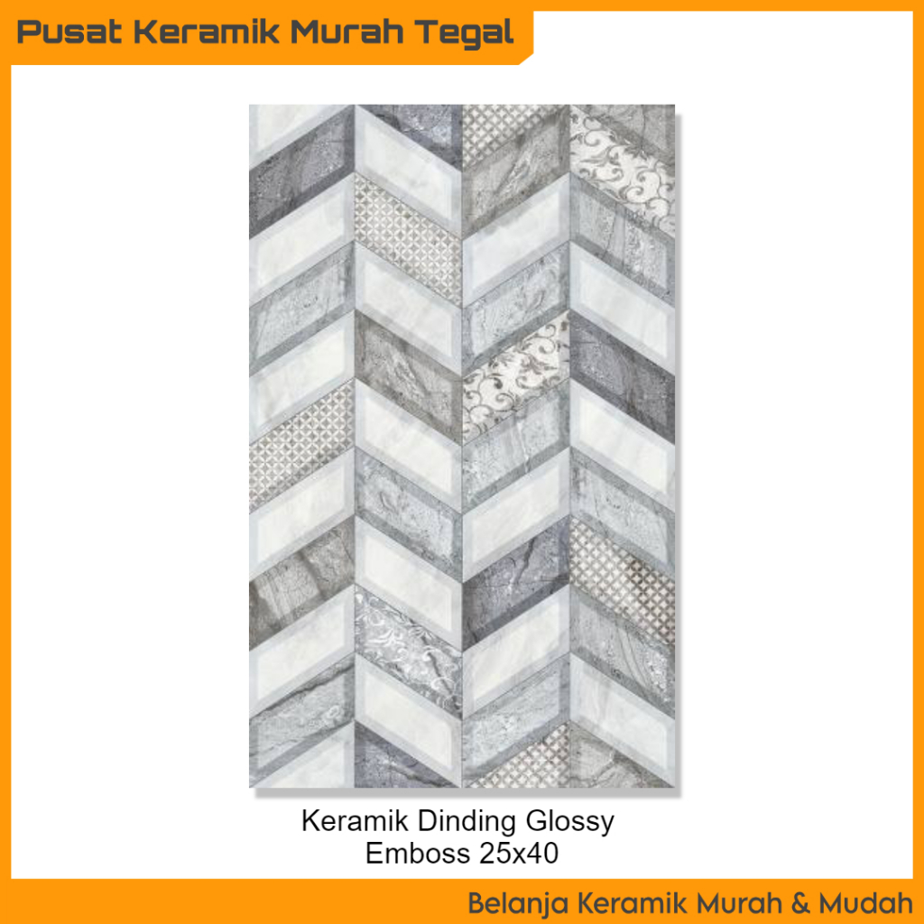 Jual Keramik Dinding Mengkilap 25x40 Claire Deco Grey Motif Mewah ...