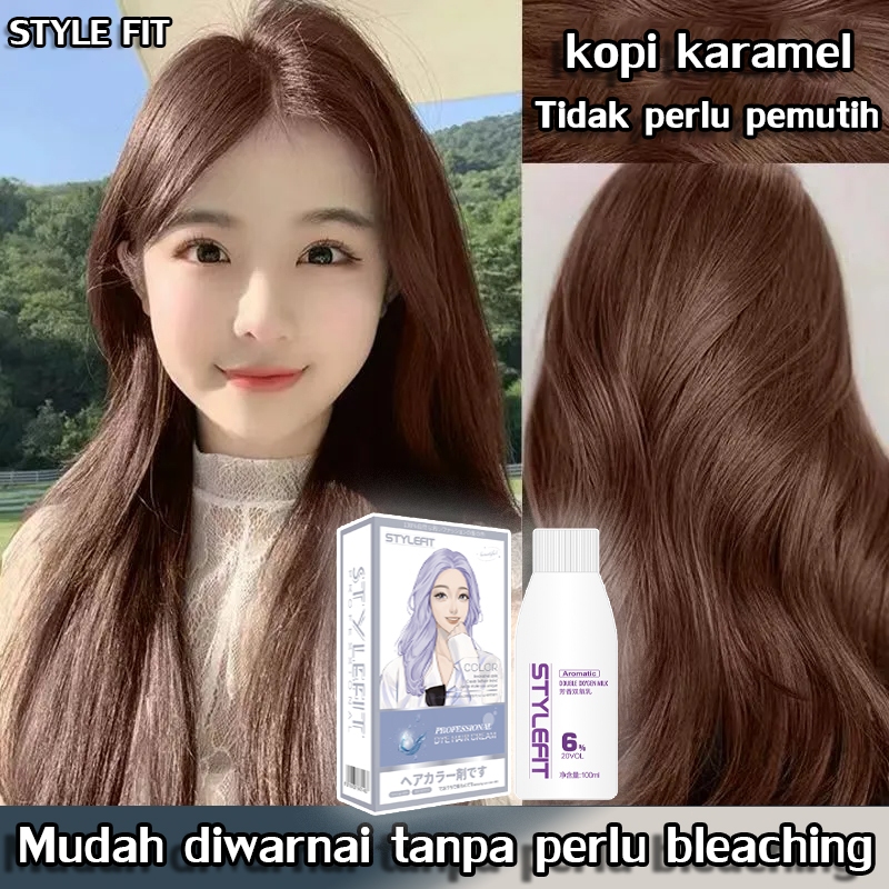 Jual 【Beli 100ml gratis 100ml】STYLE FIT cat rambut coklat caramel cat ...