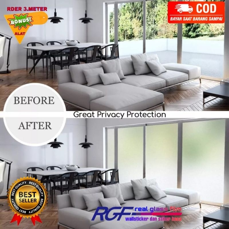 Jual sticker kaca jendela Rumah stiker kaca sandblast polos sticker ...