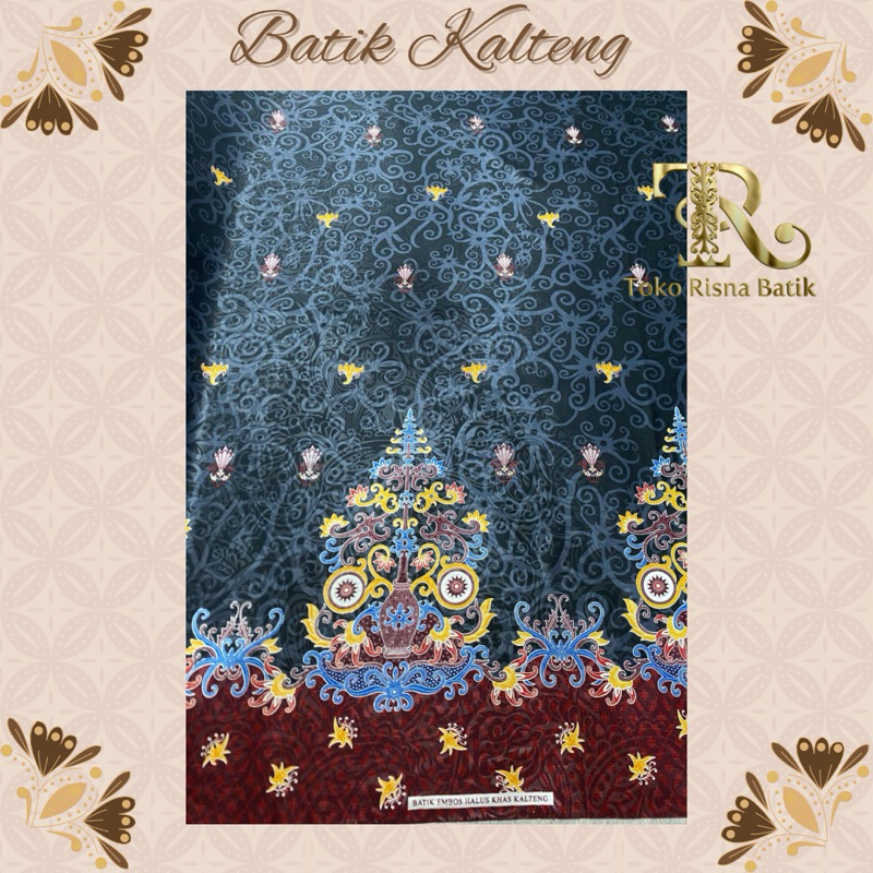 Jual (HARGA PER SETENGAH METER) Kain Batik Khas Kalteng Bahan Emboss Premium | Shopee Indonesia