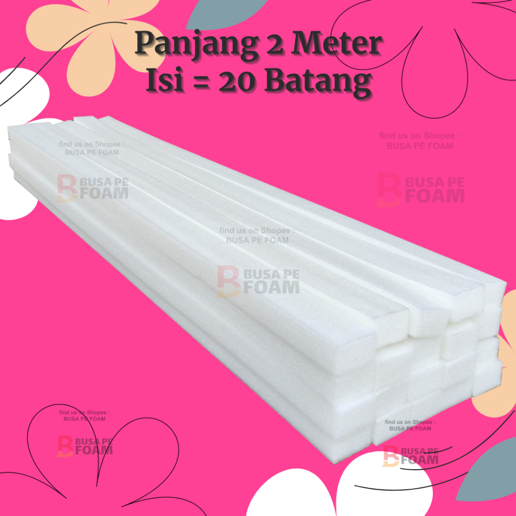 Jual Busa Dekorasi 20 Batang Panjang 2 Meter Busa Backdrop Busa Elastis ...