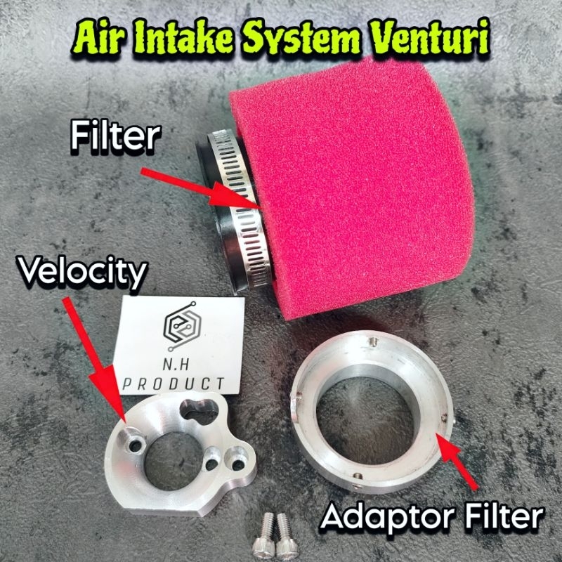 Jual Air Intake Venturi Filter Udara Velocity Karburator Vespa PX Excel ...