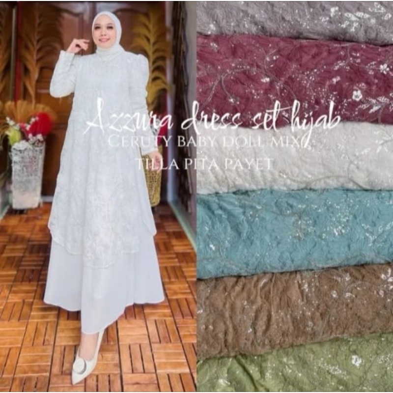 Jual GAMIS BROKAT MEWAH DAN ELEGAN SET HIJAB DILENGKAPI DENGAN BROKAT ...