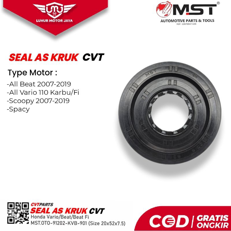 Jual Seal Kruk As Honda Beat Fi/ESP Vario 110 Beat Karbu Sil Askruk Cvt MST OTOPART | Shopee ...