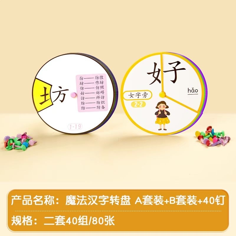 Jual kartu flash card bulatan kosa kata mo fa Han zi zhuan pan paket A ...