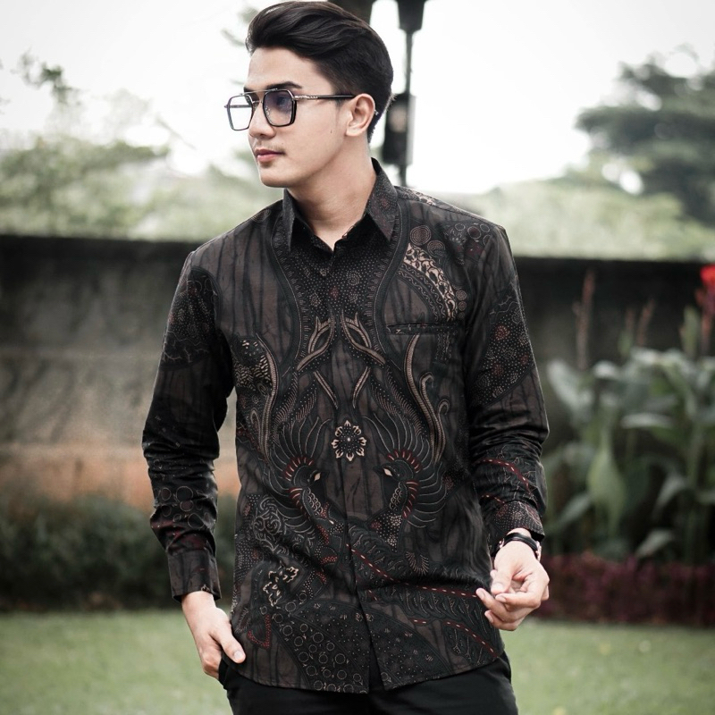 Jual Batik Pria Modern Lengan Panjang Casual Modis Slim Fit Trendy Masa ...
