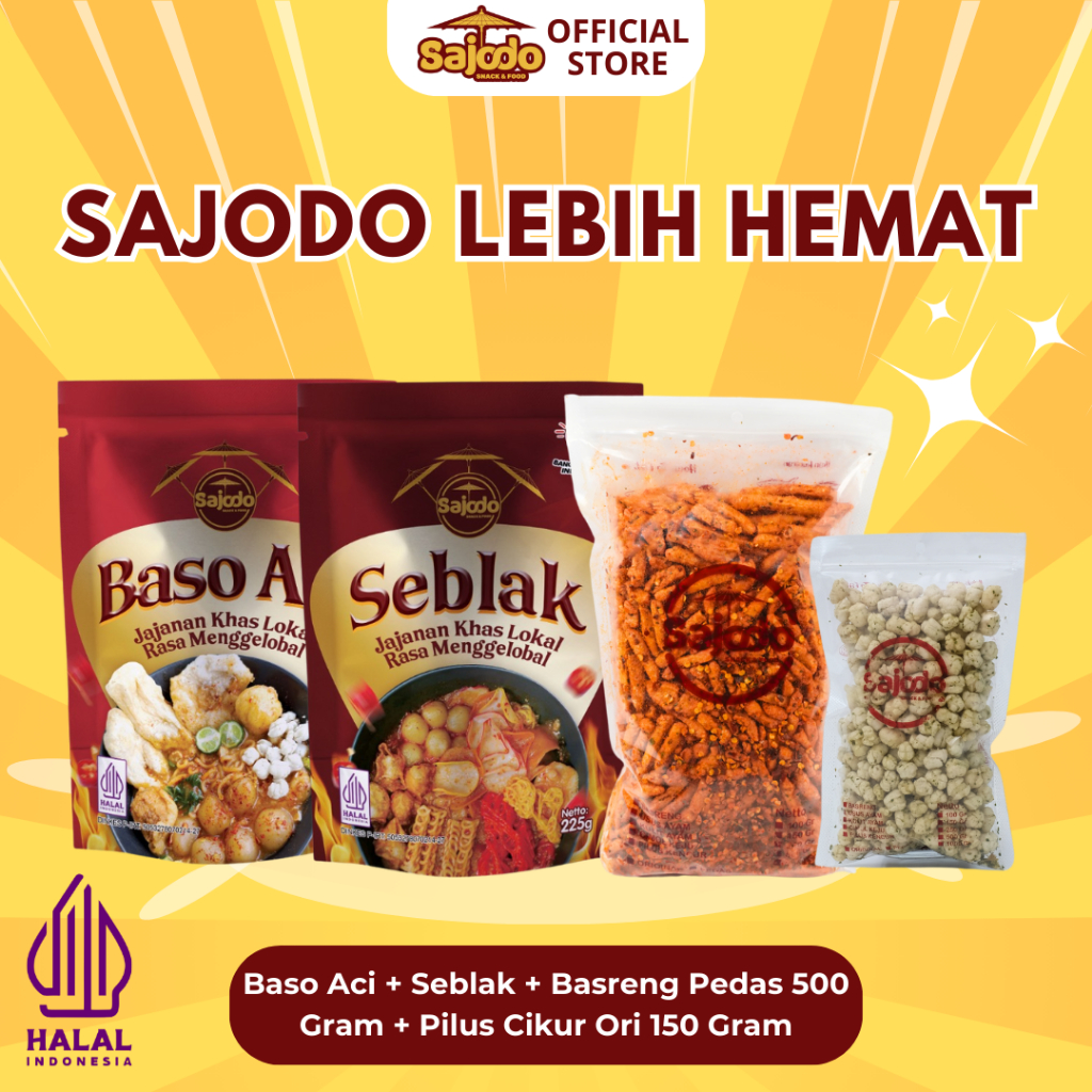 Jual Sajodo Lebih Hemat (Baso Aci, Seblak, Basreng 500gr , Pilus Cikur ...