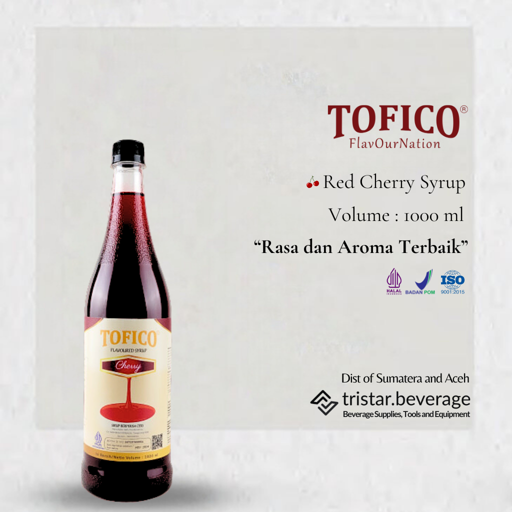 Jual Tofico Red Cherry Syrup - Sirup Premium Rasa Buah Ceri 1000 ml ...