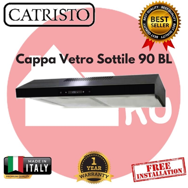 Jual Cooker Hood Catristo Cappa Vetro Sottile 90 BL Slim Hood (2 Motor ...
