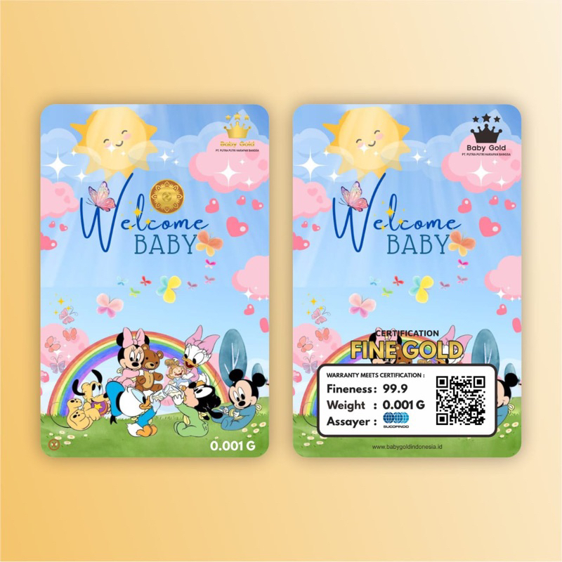 Jual BABY GOLD HAPPY BABY BORN 0.001 GRAM EMAS MINI LOGAM MULIA GIFT ...