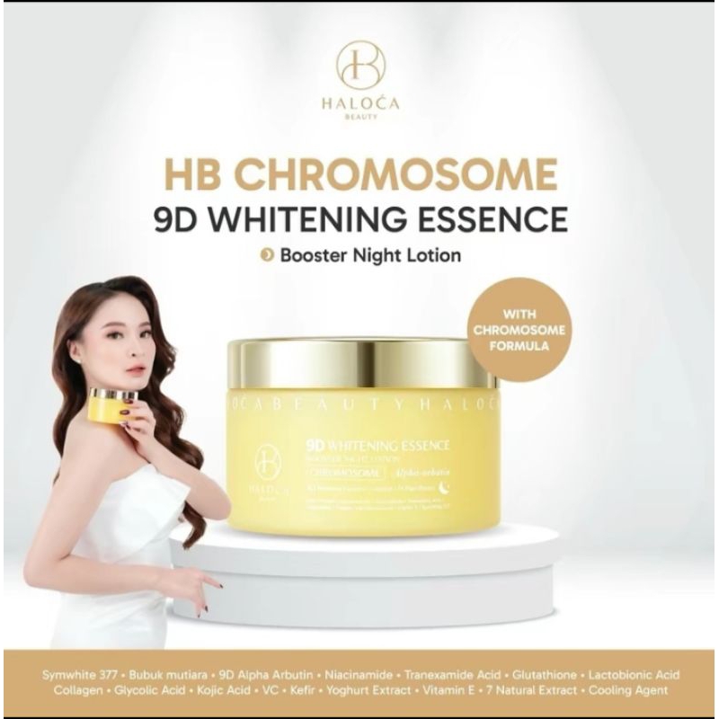 Jual HALOCA BEAUTY - HB CHROMOSOME 9D WHITENING ESSENCE BOOSTER NIGHT | Shopee Indonesia