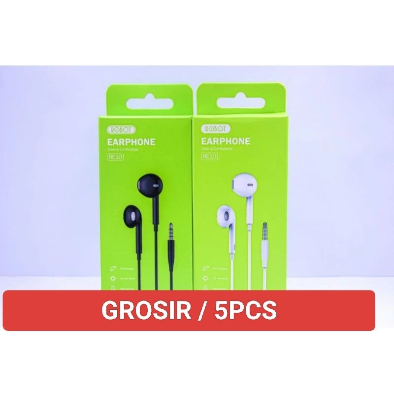 Jual RE10 ROBOT Headset HF handsfree RE 10 Original Robot | Shopee ...