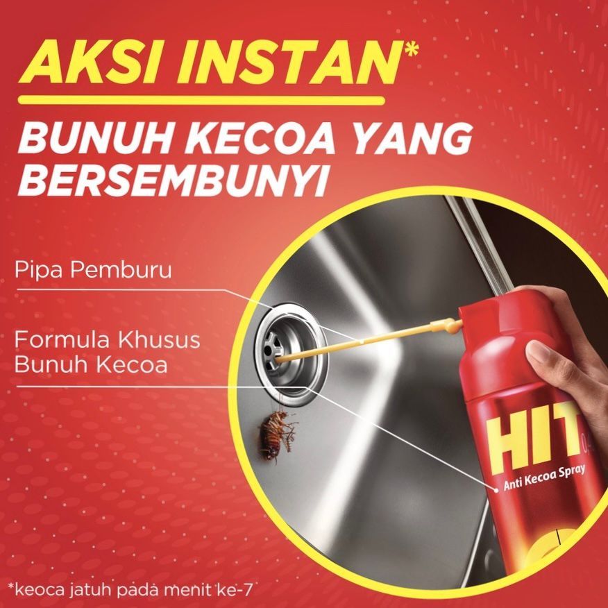 Jual [MERAH] HIT Anti Kecoa Spray 150ml - Pembasmi Kecoa | Shopee Indonesia