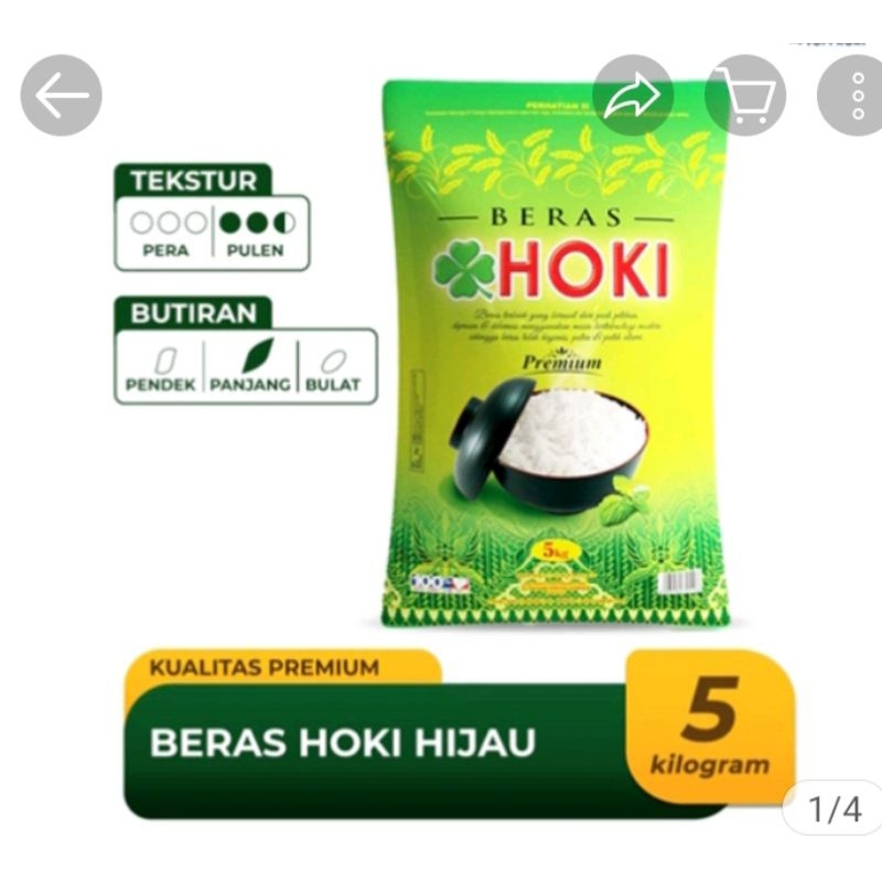 Jual Beras HOKI HIJAU 5KG Premium | Shopee Indonesia