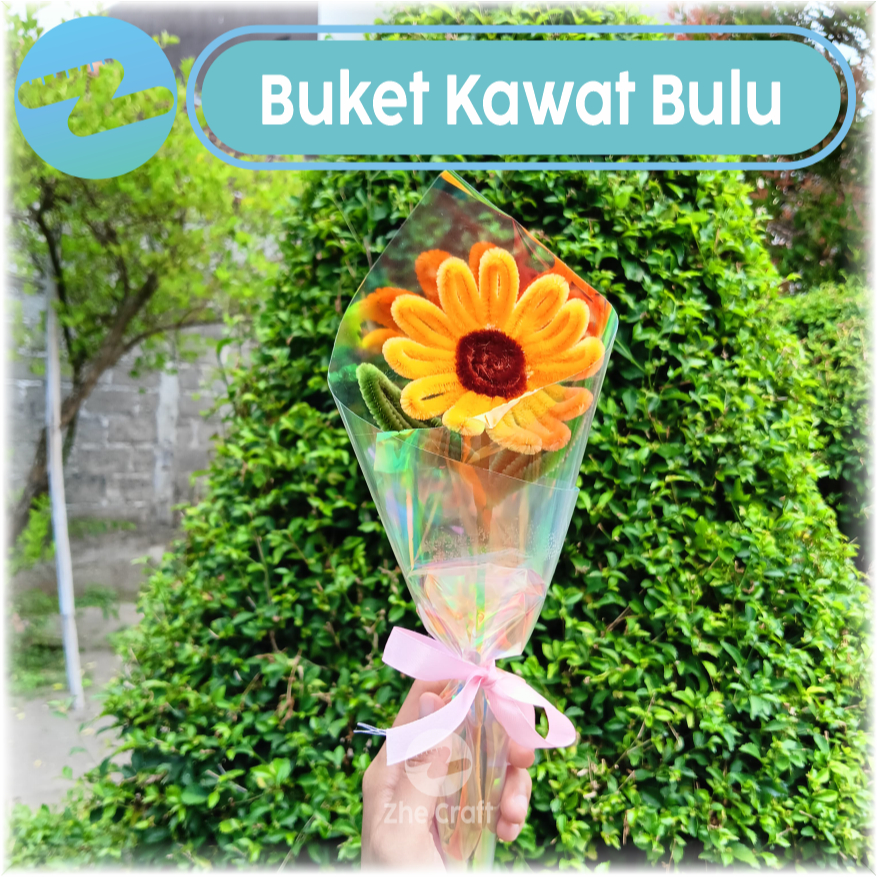 Jual Buket Bunga Kawat Bulu Matahari / Buket bunga Ulang Tahun /Buket ...