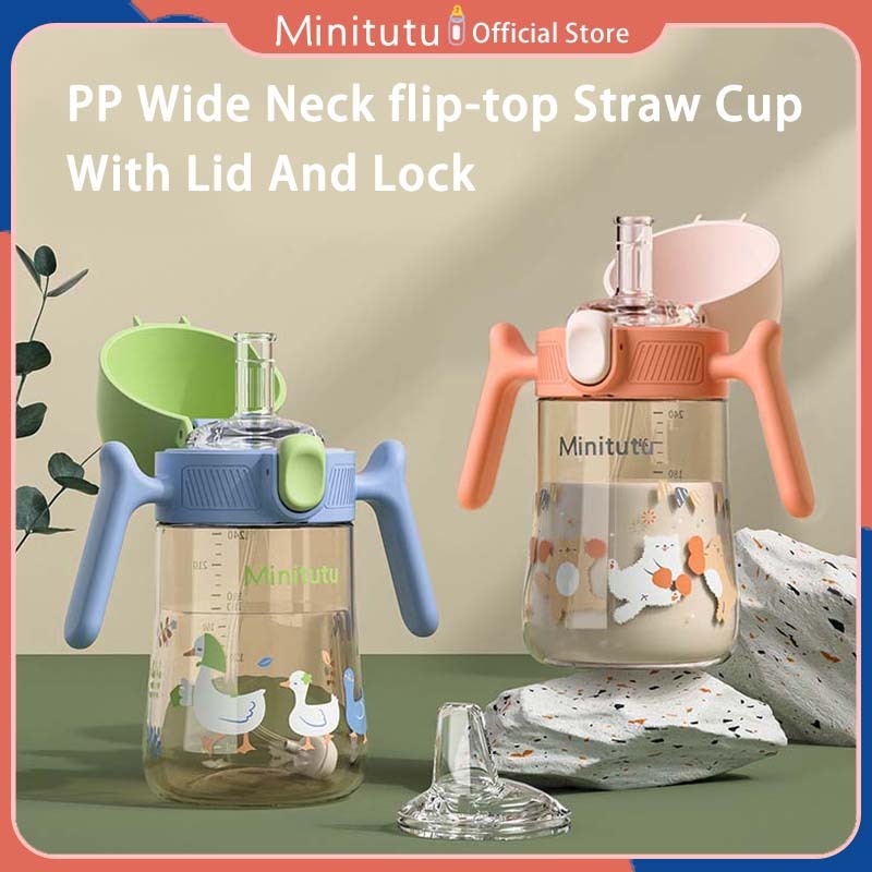Jual Minitutu Bahan PP sippy cup lebar dengan botol bayi bola gravitasi 360° dengan pegangan ...