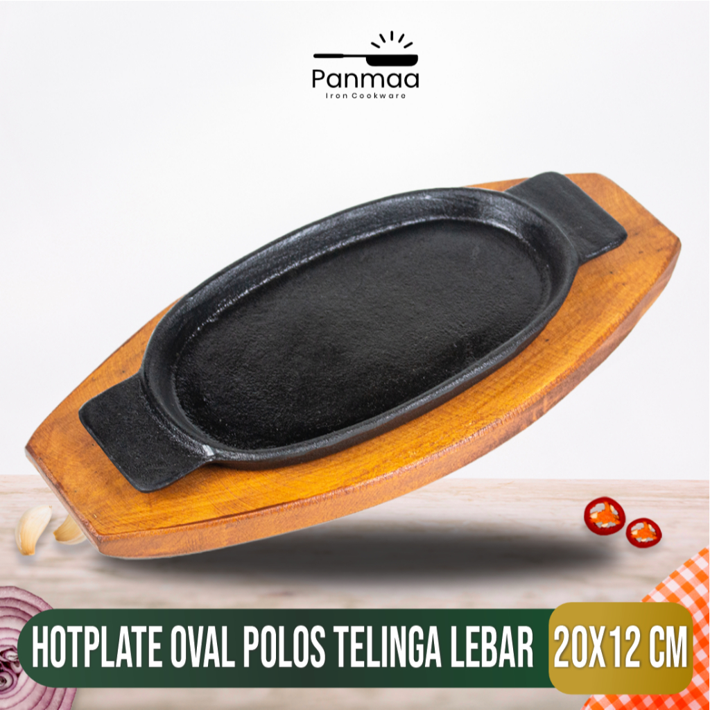 Jual PANMAA Cast Iron Hot Plate Steak / Piring Steak Oval Polos Telinga ...