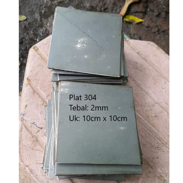 Jual Plat stainless 304 tebal 2mm, 20cm x 7cm | 20cm x 10cm | Tebal 0.2cm | bisa CUSTOM berbagai ...