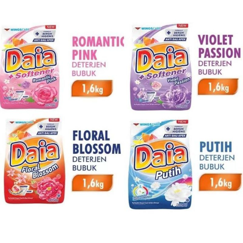 Jual DAIA Detergen Bubuk 1,5kg 6 Varian Wangi | Shopee Indonesia