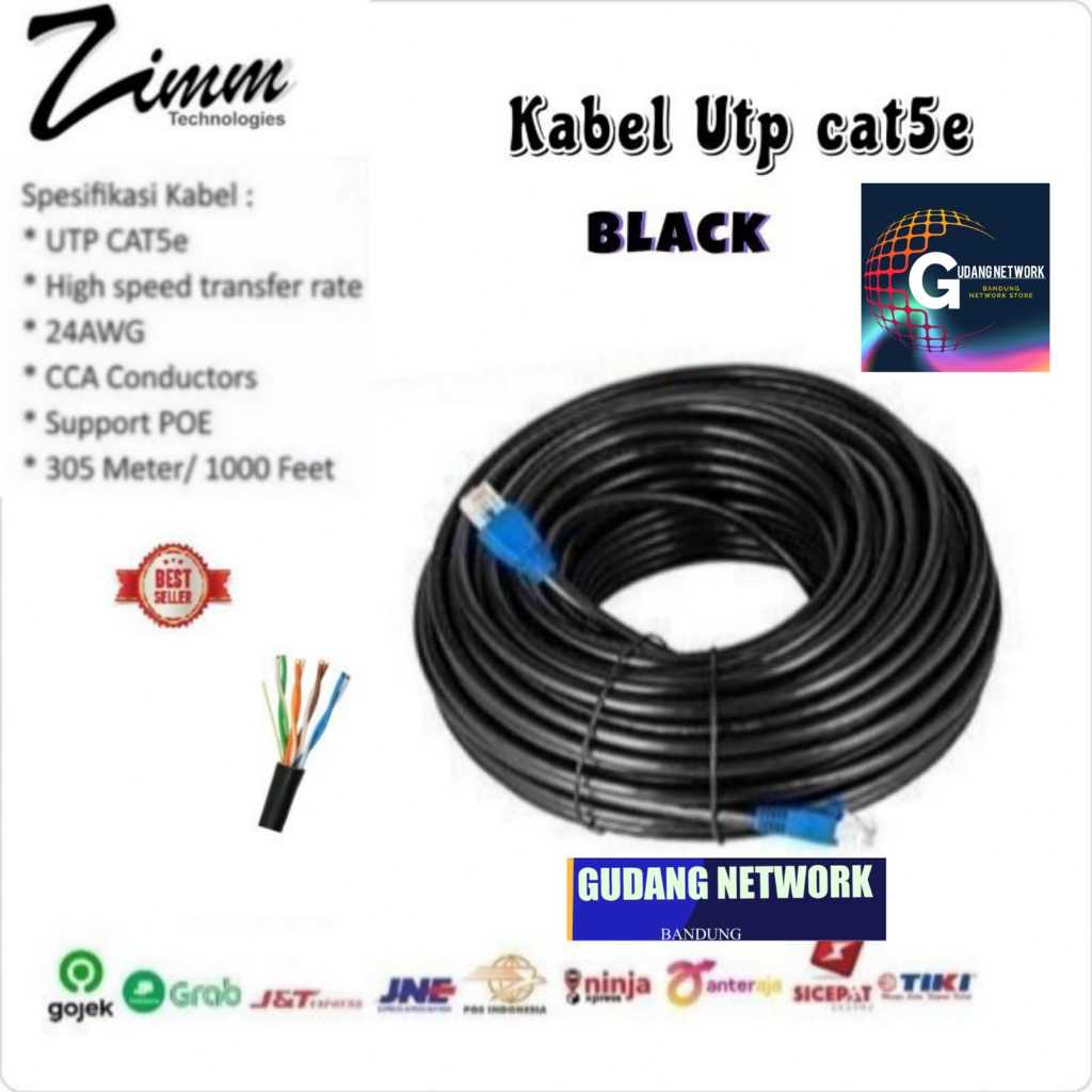Jual Kabel lan UTP Indoor Cat5e Zimmlink 50 Meter Siap Pakai - GNB ...
