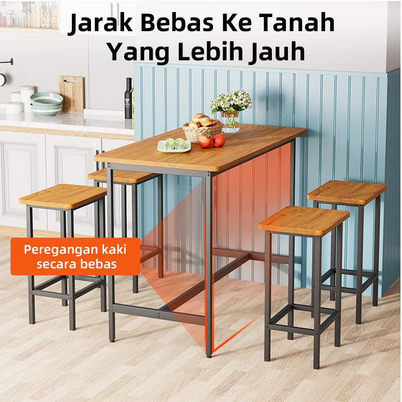 Jual E-TIFE Meja Bar Set 4 Kursi Meja Makan Minimalis Meja Bar Panjang ...