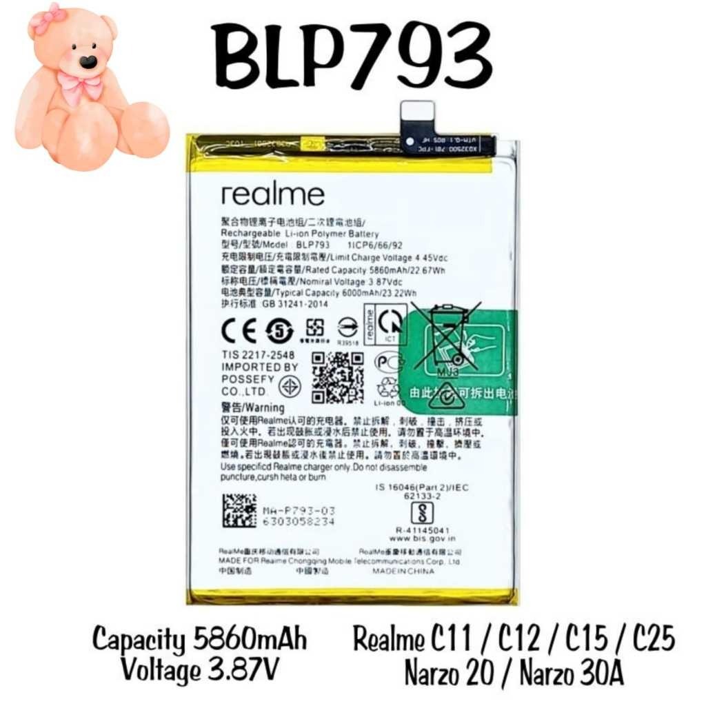 Jual Baterai Original BLP793 / REALME C12 / C15 / C11 / C25 / Narzo 20 ...