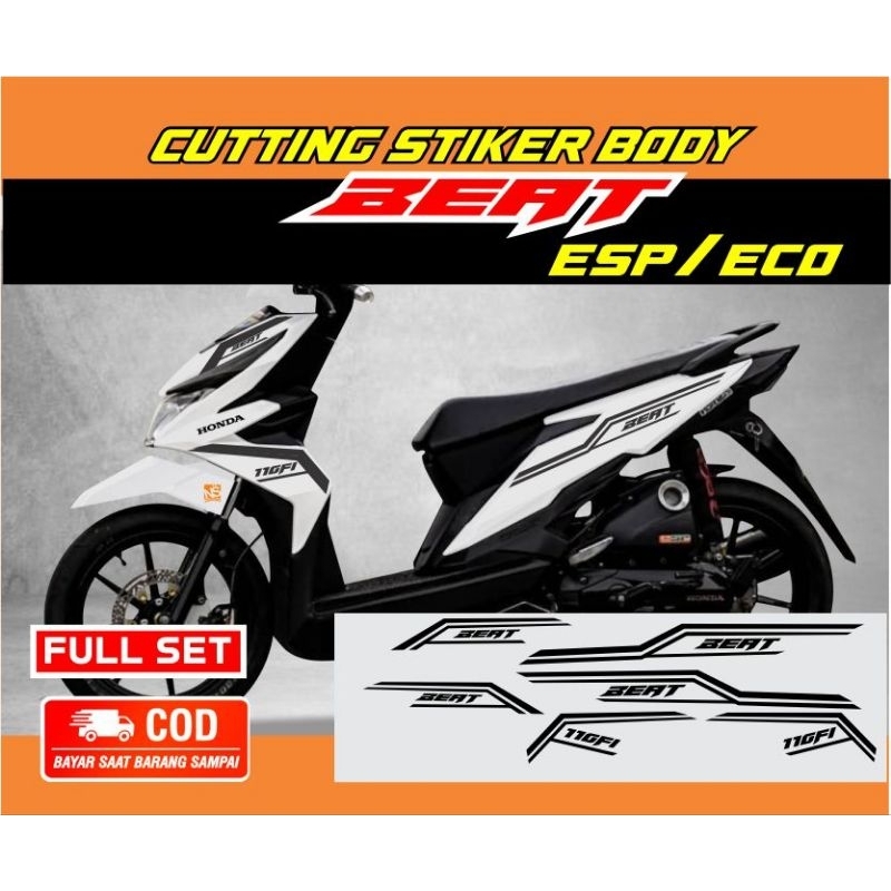 Jual cutting sticker garis simple body BEAT FI esp/laba laba (full set ...