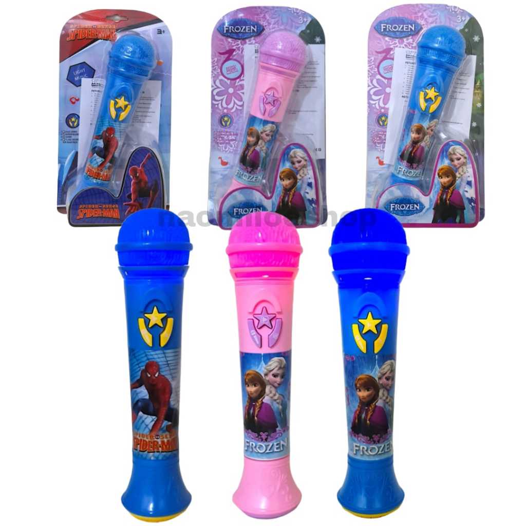 Jual pengeras suara MIC nyanyi anak FROZEN x SPIDERMAN Mainan anak ...