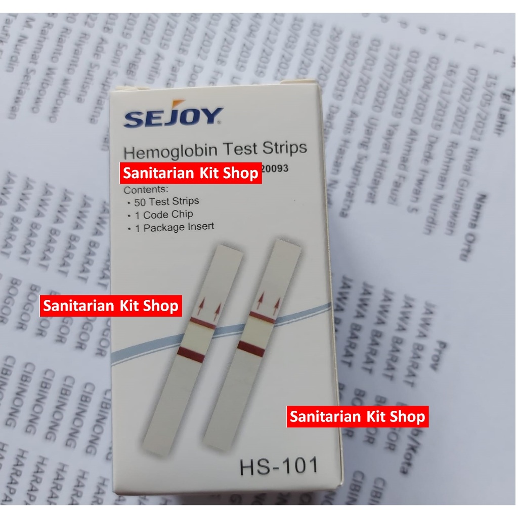 Jual Sejoy HS-101 Hemoglobin Test Strip | 50 Test Strip | Shopee Indonesia