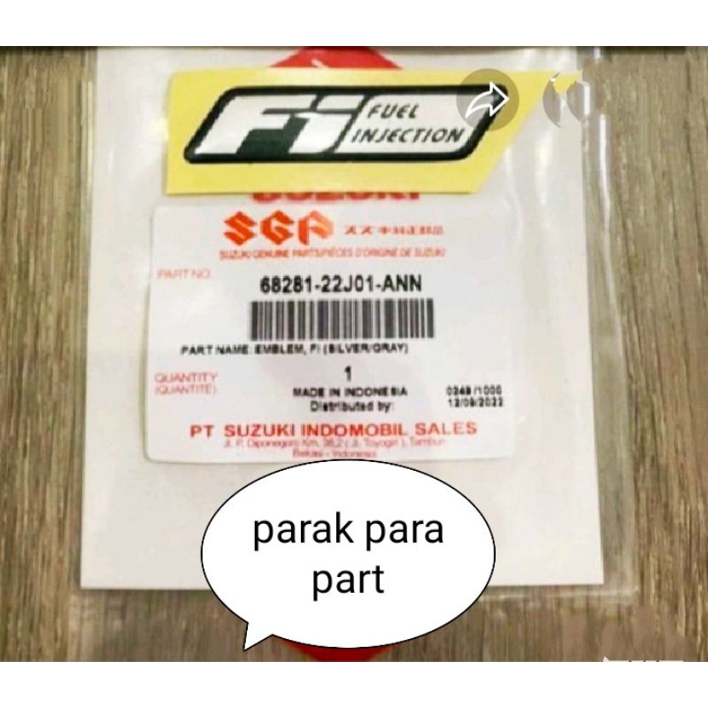 Jual LOGO EMBLEM FI FUEL INJECTION SUZUKI SATRIA FUFI INJEKSI NEX SMASH ...