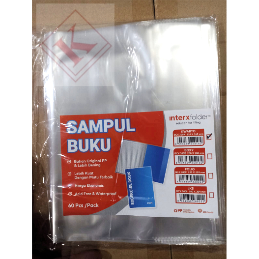 Jual (ISI 60) Sampul Buku Plastik / Book Cover Inter-X KUAT TEBAL ...