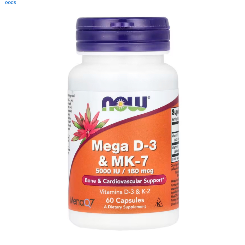 Jual NOW Foods Mega D3 N MK7 5000 IU 180 mcg 60 Capsules | Shopee Indonesia