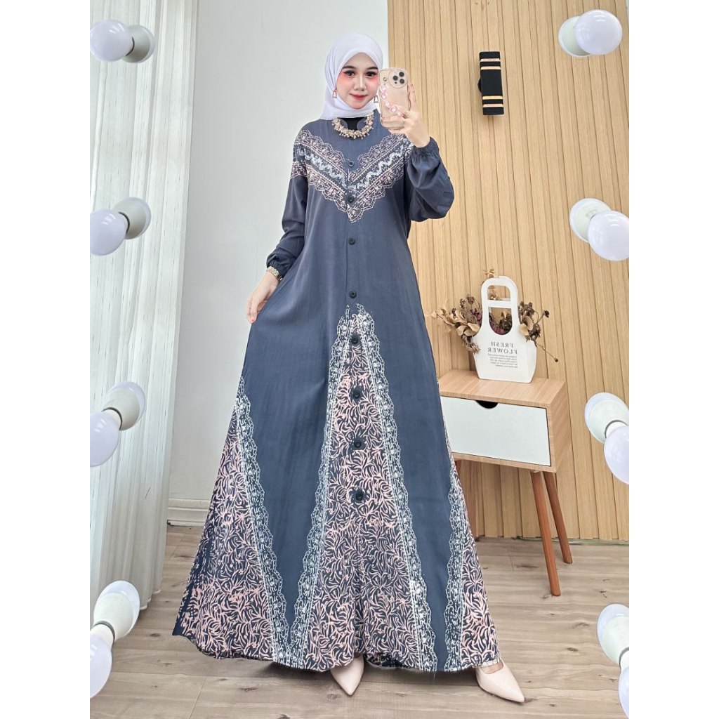 Jual ( S M L XL XXL ) Gamis Twill Rayon Premium Gamis Twill Ori ...