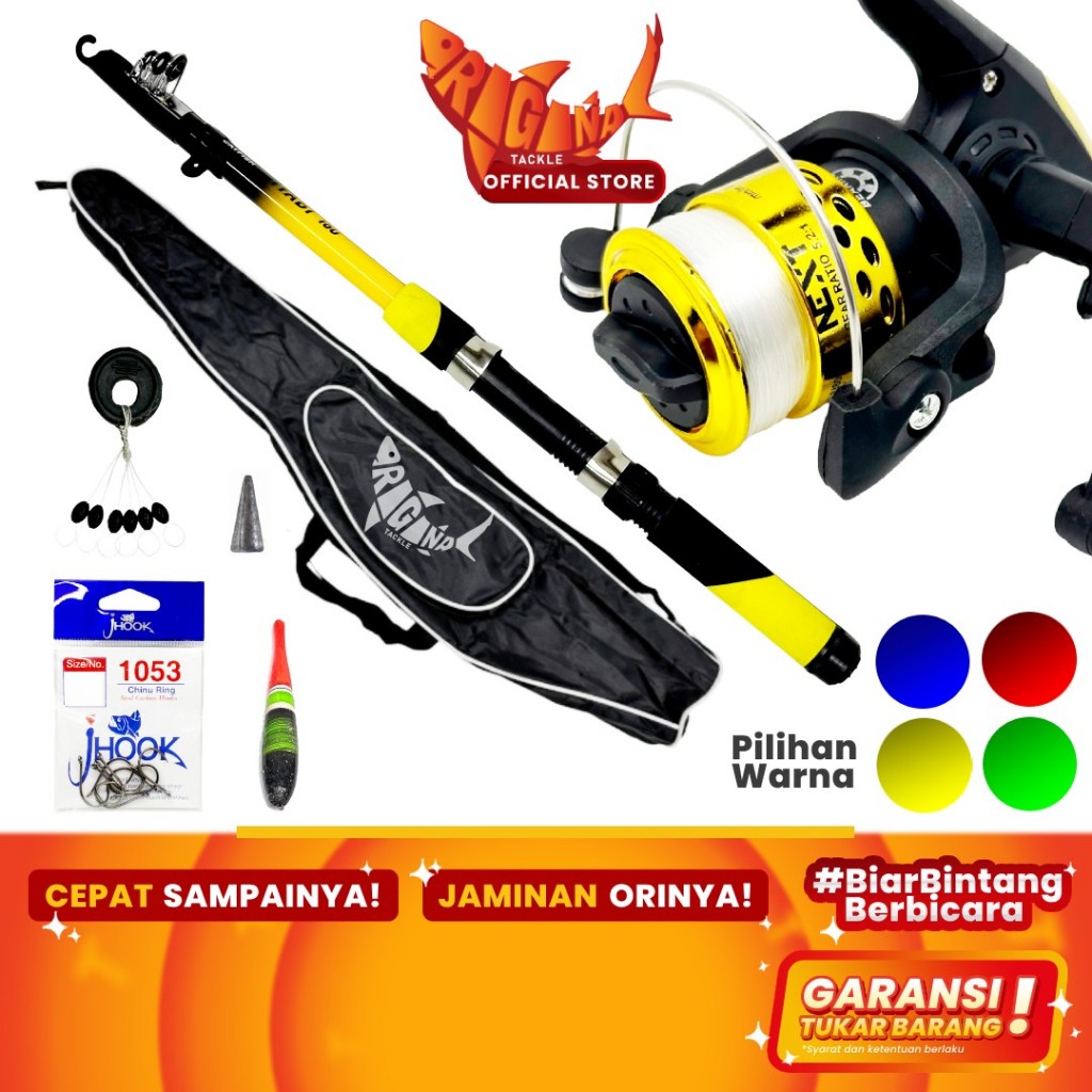 Jual Paket Pancing 2 Set Joran 150cm dan Reel Pancing Plus Tas Bonus ...