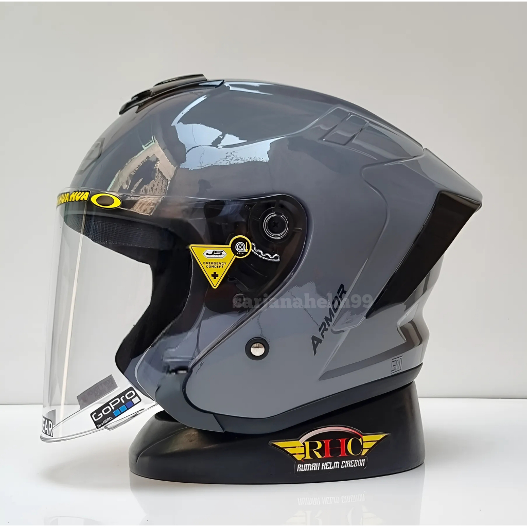 Jual Helm js armor original solid half face paket ganteng | Shopee ...