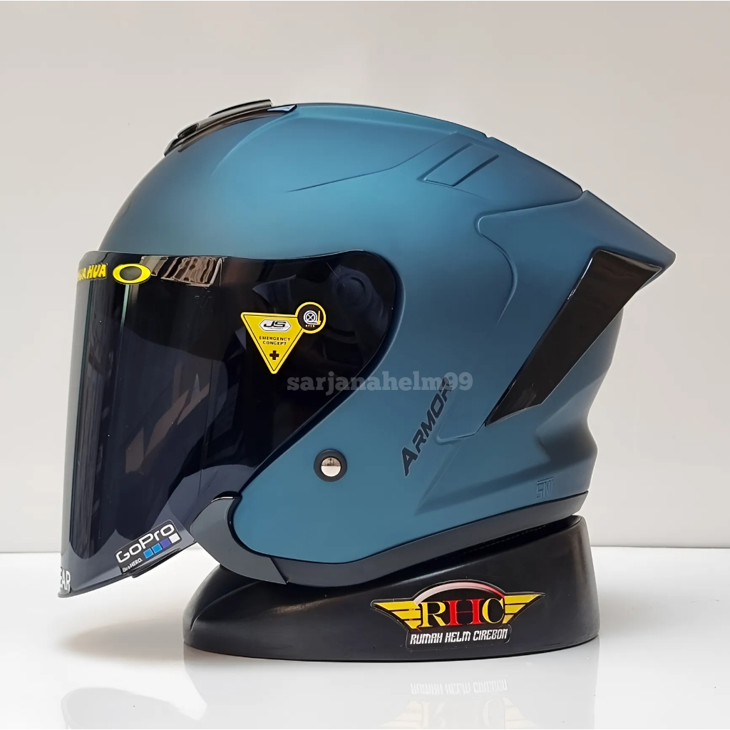Jual Helm js armor original solid half face paket ganteng | Shopee ...
