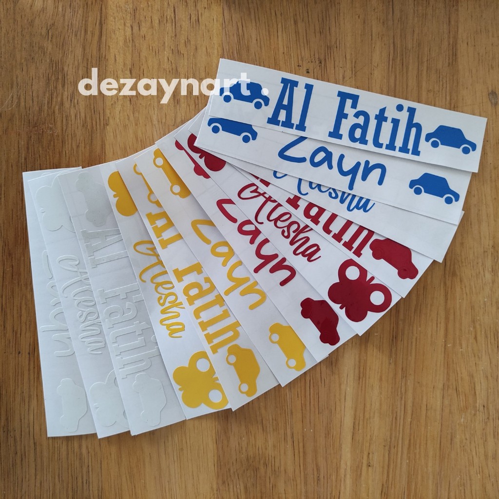 Jual Sticker Cutting Nama Anak / Tulisan Kata Custom / Sticker ...