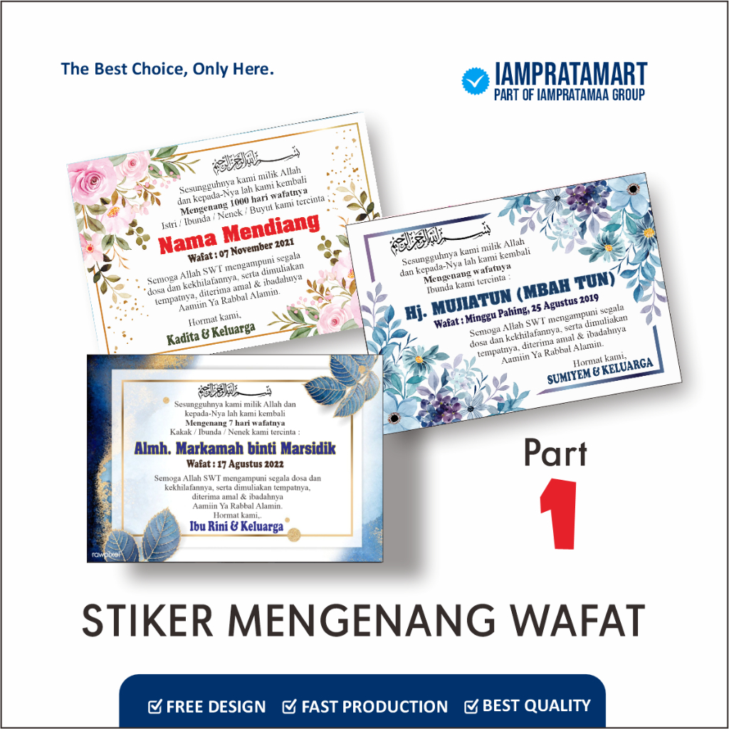 Jual Stiker Tahlil Tahlinan Pengajian Mengenang wafatnya 40 hari / 100 ...