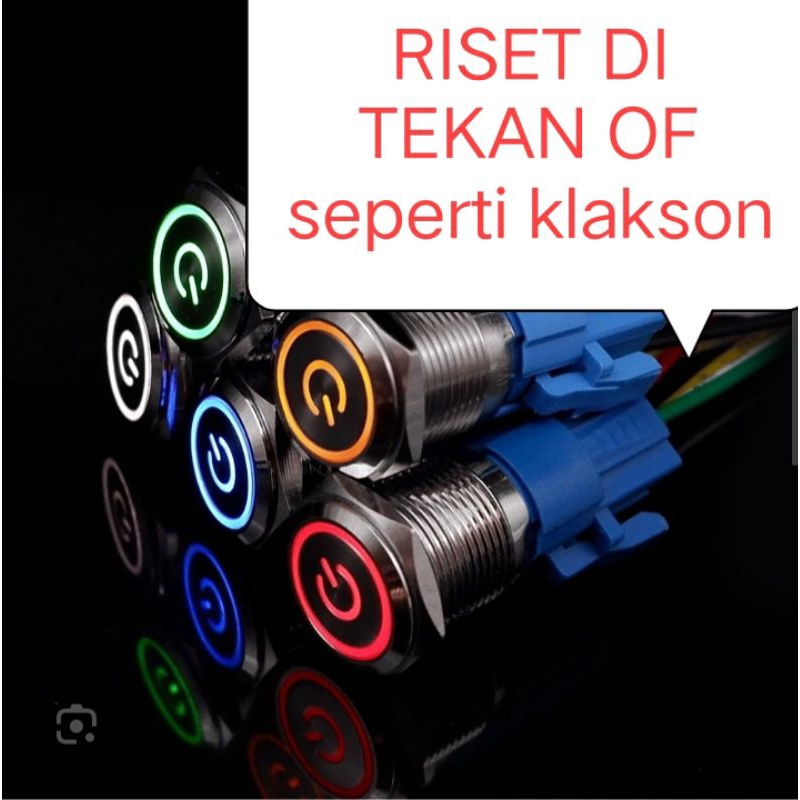 Jual saklar led Stainless tombol riset/klakson 12mm/16mm/22mm 3A 12V-24 ...