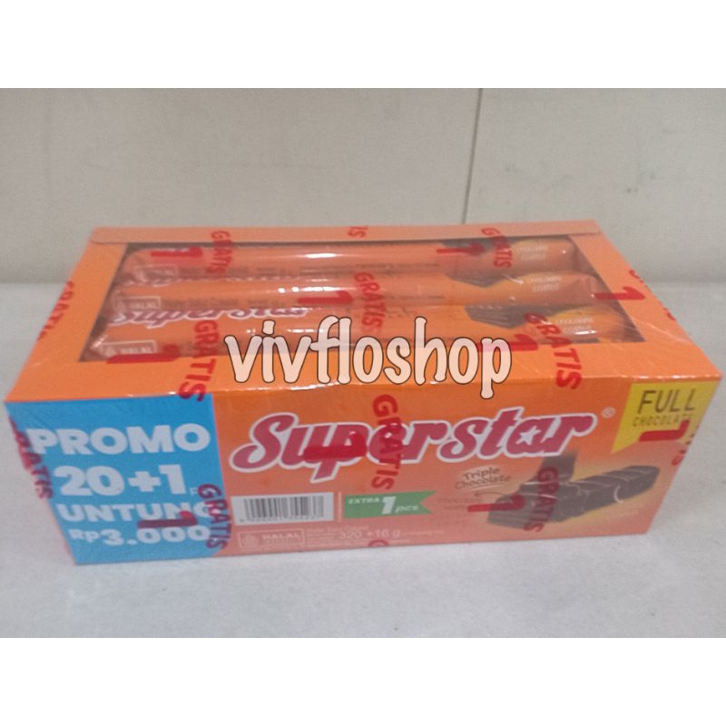 Jual Wafer Superstar (Superman) Triple Chocolate Kemasan Box (20 x 12,5 ...